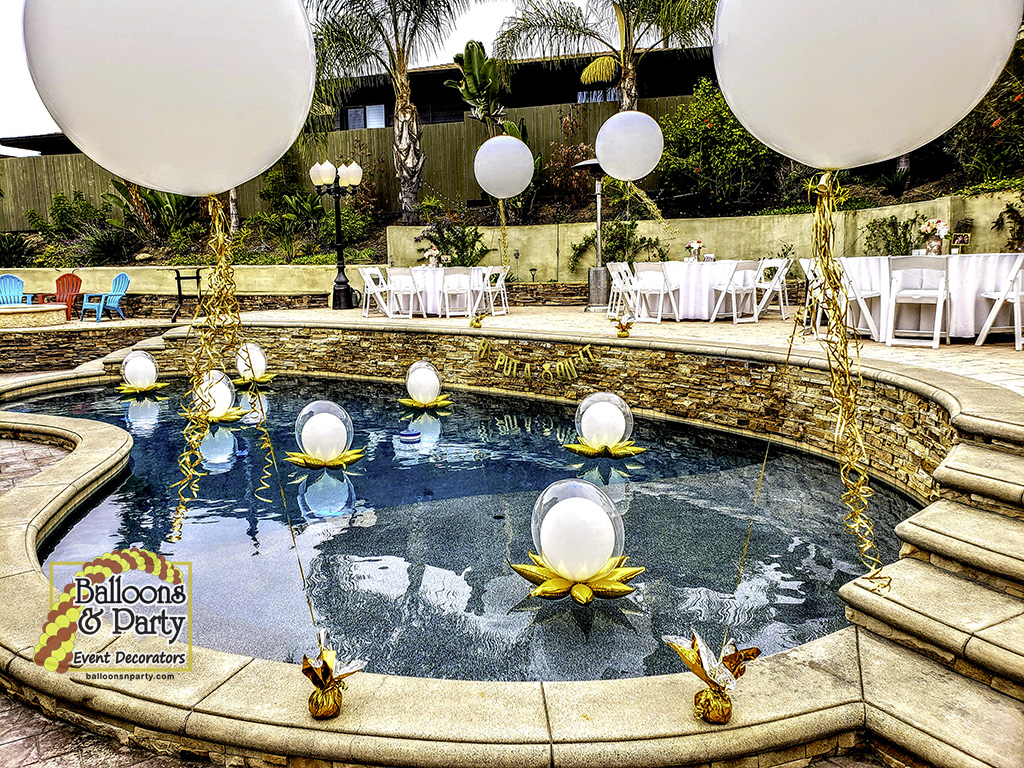 Pool Party Theme Balloon Decor Ridge And Grey's Pool Themed First